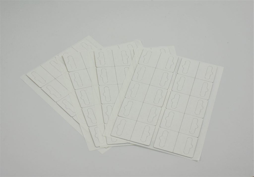 Eco White Cardboard Hang Tabs - POS Tapes