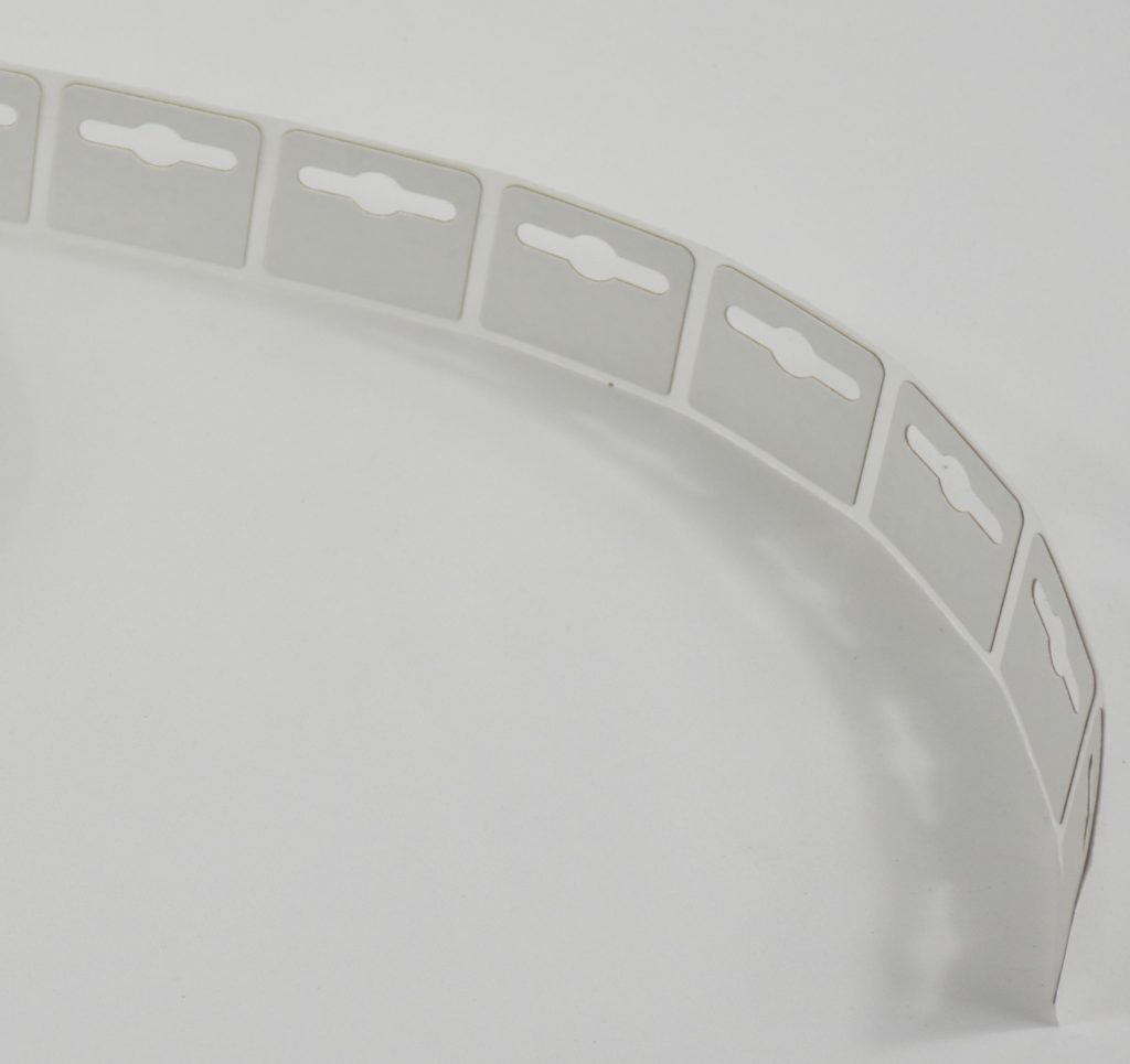 Eco White Cardboard Hang Tabs - POS Tapes